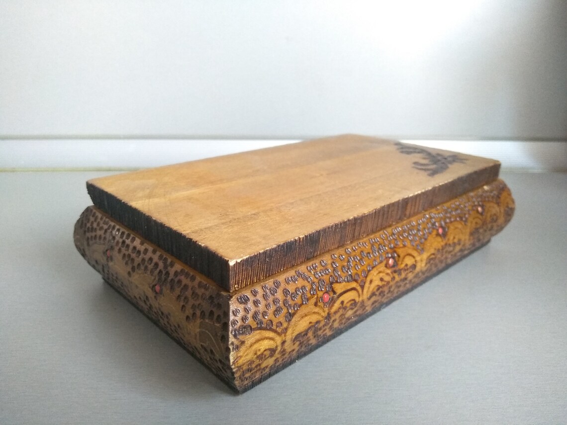Vintage Pyrography Box Vintage Wooden Box Vintage Handmade - Etsy