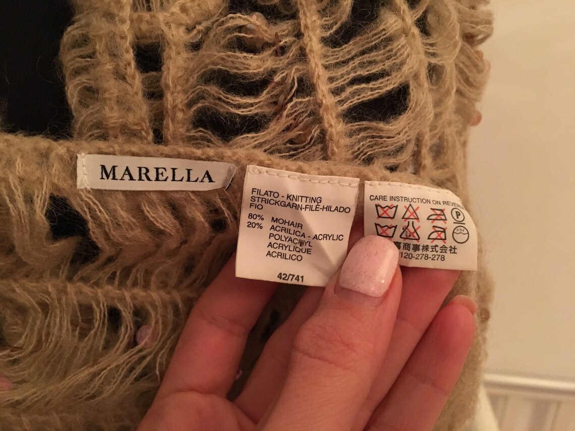 MARELLA mohair scarf Mohair scarf with sequins | Etsy