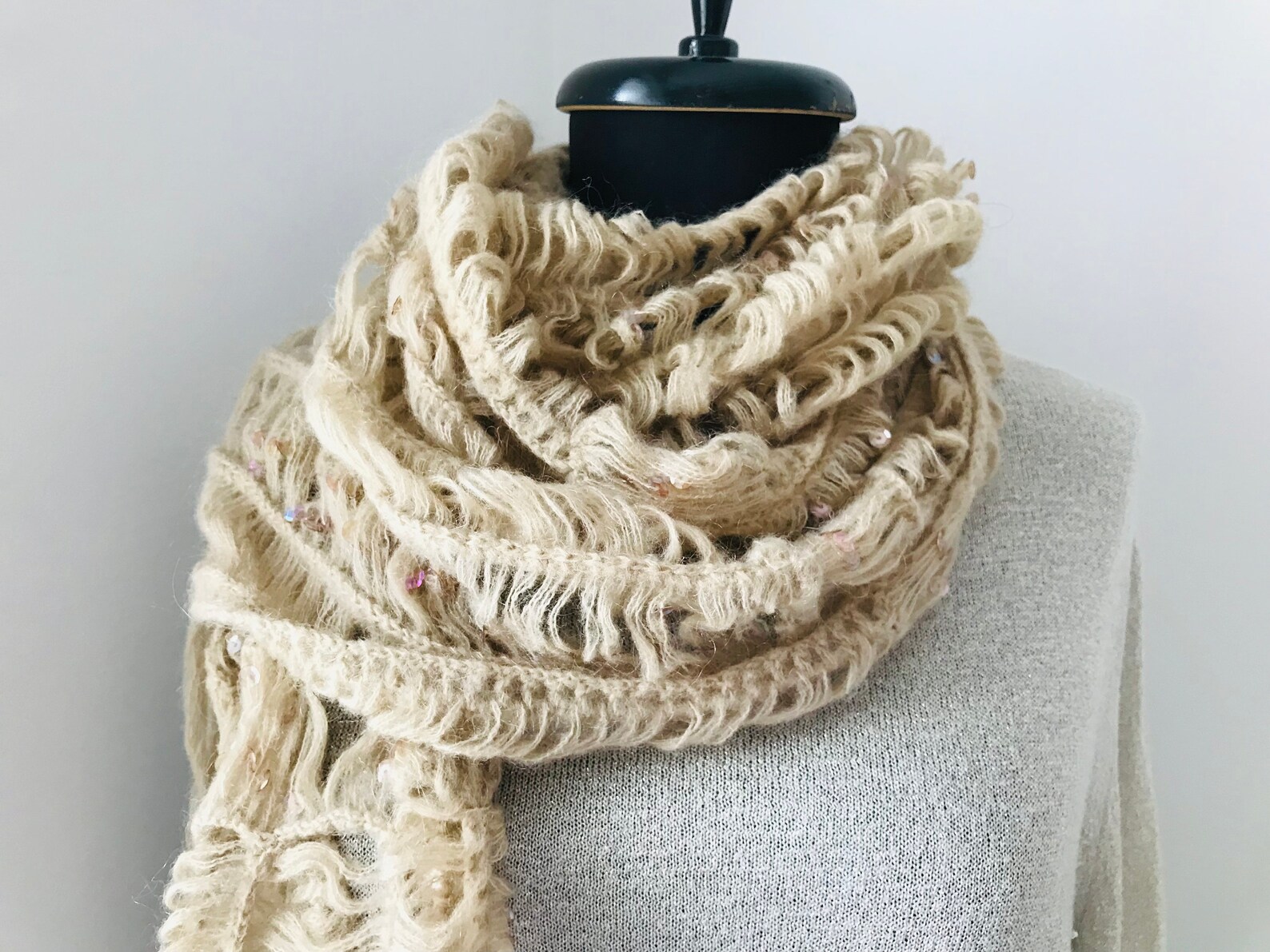 MARELLA Mohair Scarf - Mohair Scarf With Sequins - Etsy