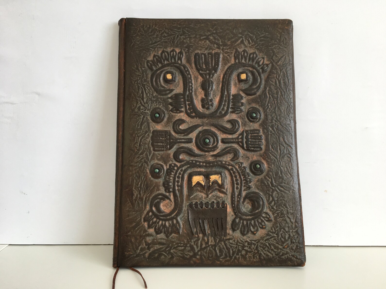 Vintage Genuine Leather Large Folder Embossed Leather Book - Etsy