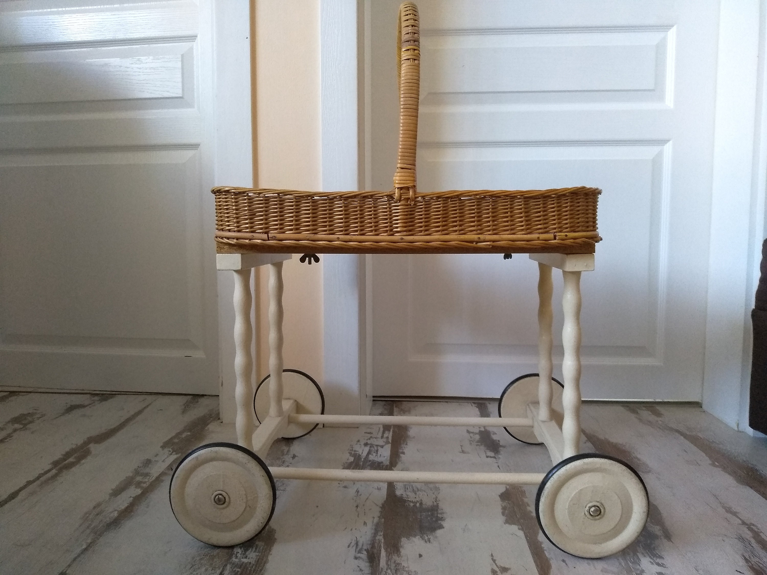 Vintage Rattan Tea Coffee Trolley Vintage Beverage Cart | Etsy