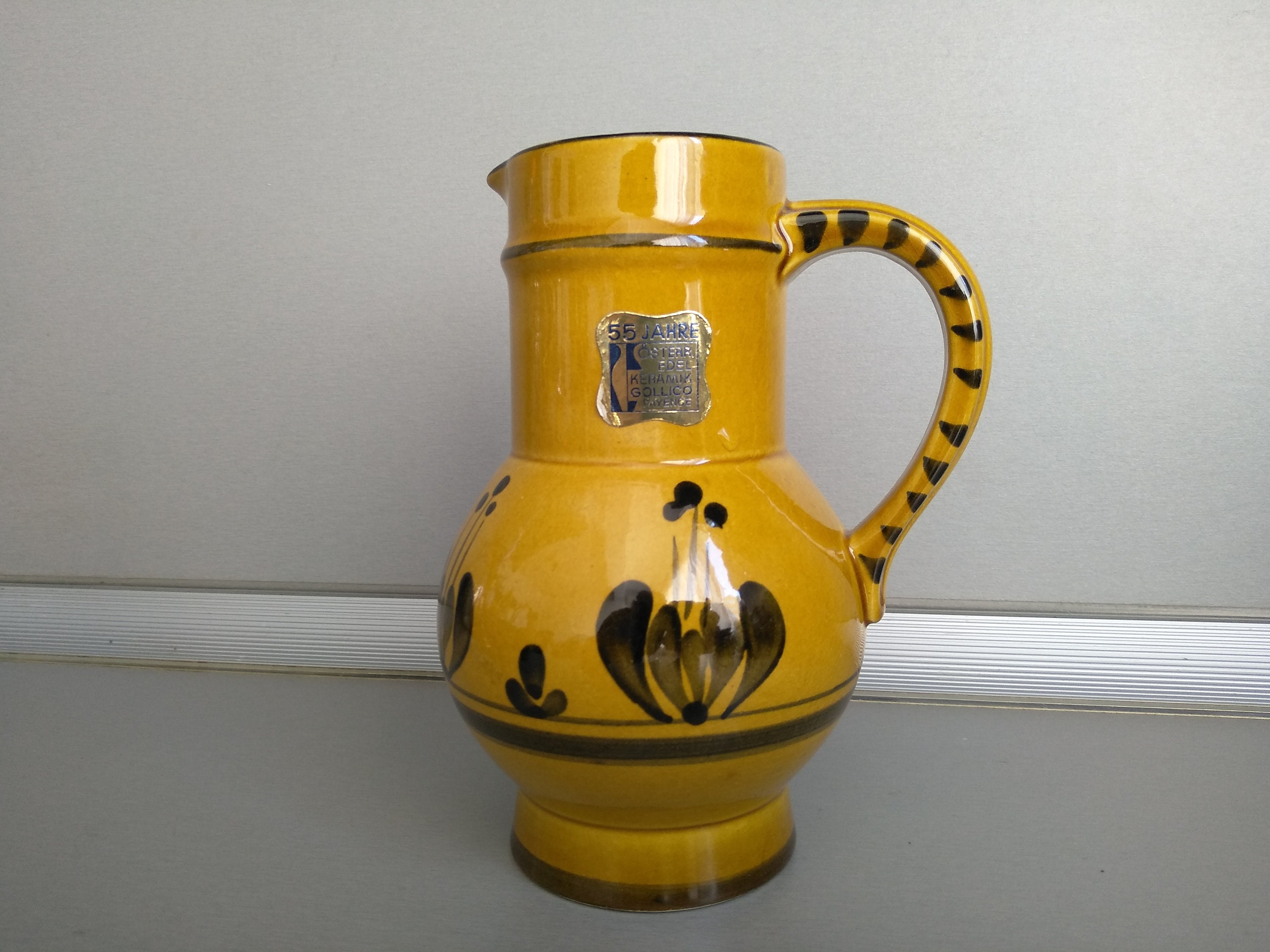 Vintage Pitcher With Cups - Austria Cups - Ceramic Set - Hand Painted ...