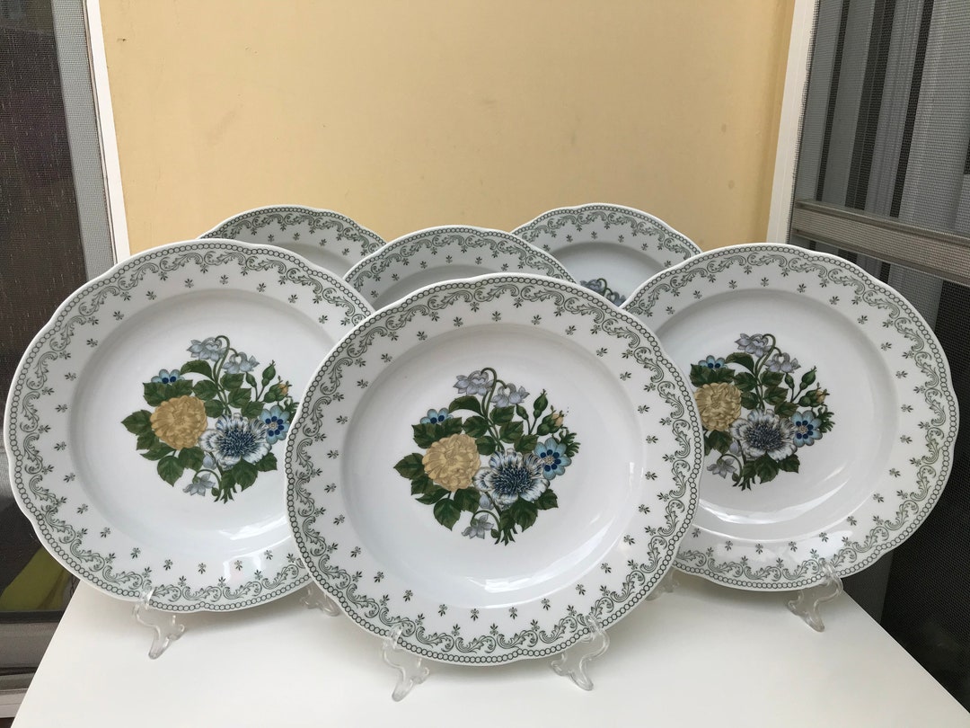 KAHLA Germany Porcelain Soup Plate Vintage Set of 6 Kahla GDR Plates ...