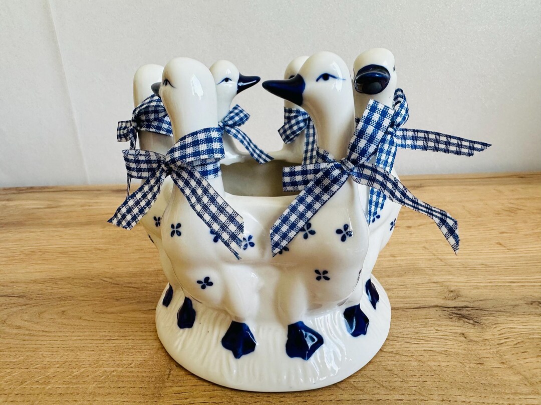 Vintage Porcelain Goose Centerpiece 1 - Etsy