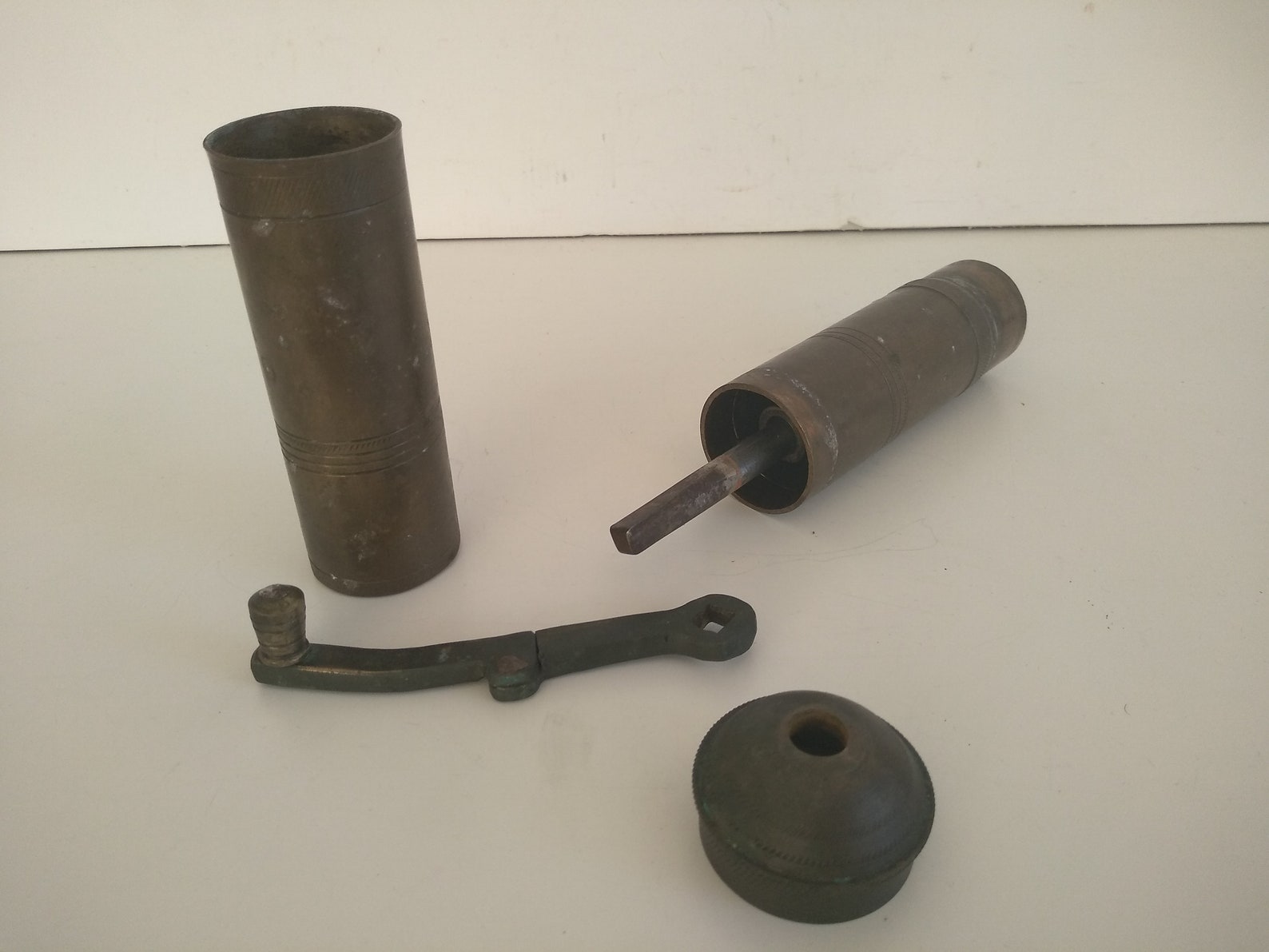Antique Brass Grinder - Vintage Brass Turkish Coffee Mill - Retro Home ...