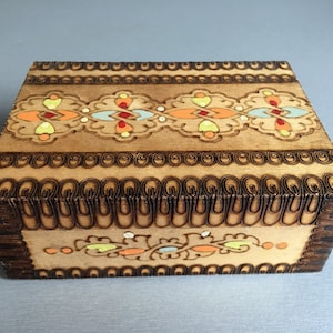 Vintage Pyrography Small Box - Vintage Wooden Box - Vintage Handmade ...