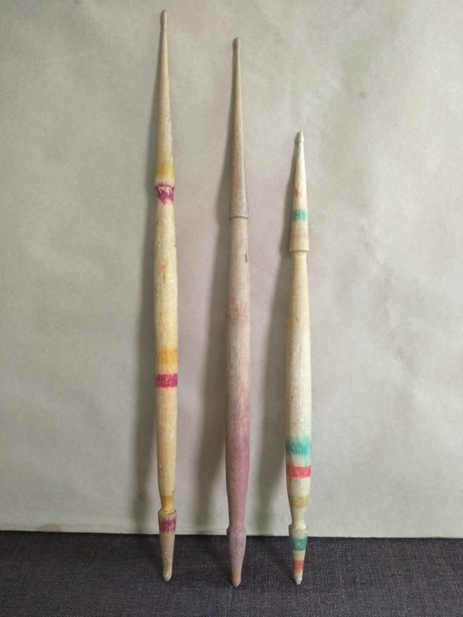 Antique Wooden Spindles - Set of 3 Turned Wooden Spindles Rustic Decor ...