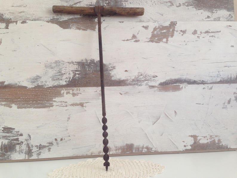 Vintage Drill Tool Primitive Gimlet Antique Auger - Vintage ...