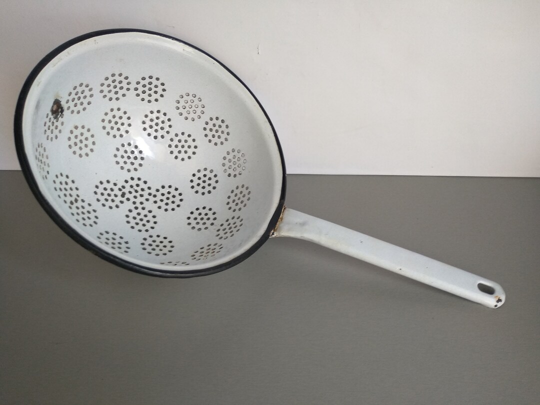 Vintage Colander - Vintage Colander Kitchen Enamel - Old Sieve ...
