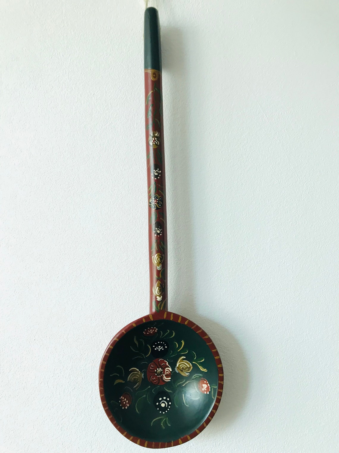 Vintage Bavarian Hand Painted Flowers Wooden Spoon Vintage - Etsy