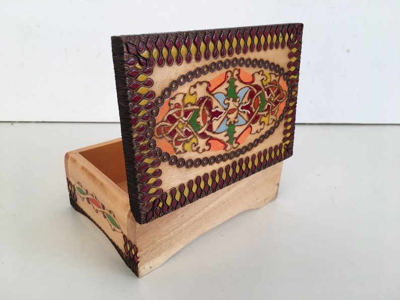 Vintage Pyrography small box Vintage wooden box Vintage | Etsy