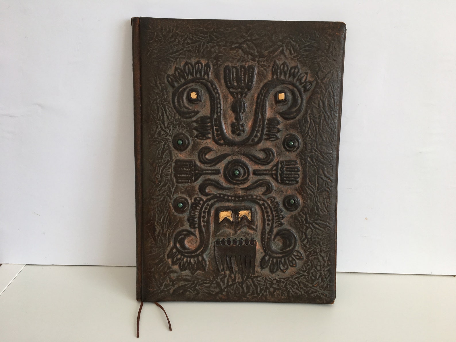 Vintage Genuine Leather Large Folder Embossed Leather Book - Etsy