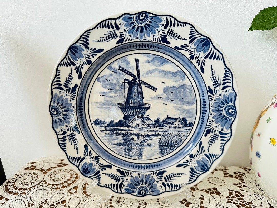 Vintage Plate With Holland Windmills - Etsy