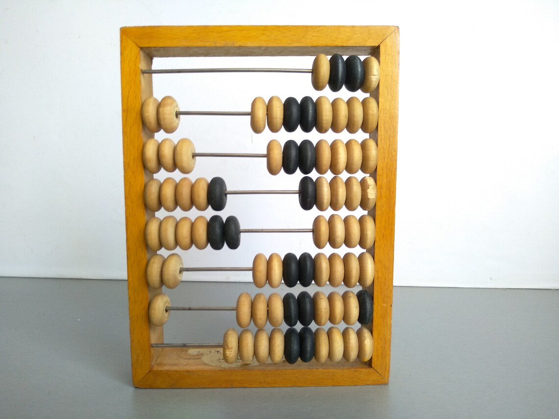 Antique Wooden Abacus - Wooden Abacus - Educational Abacus - Small Old ...