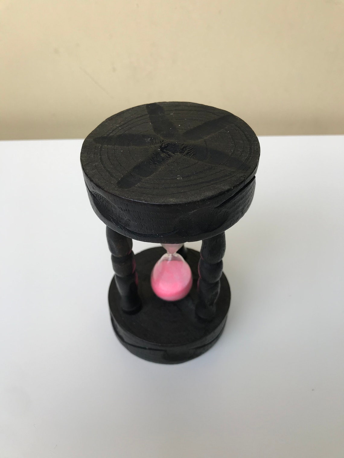 Vintage Wooden Hourglass - Sand Clock - Sand Timer - Sand Glass - Wood ...