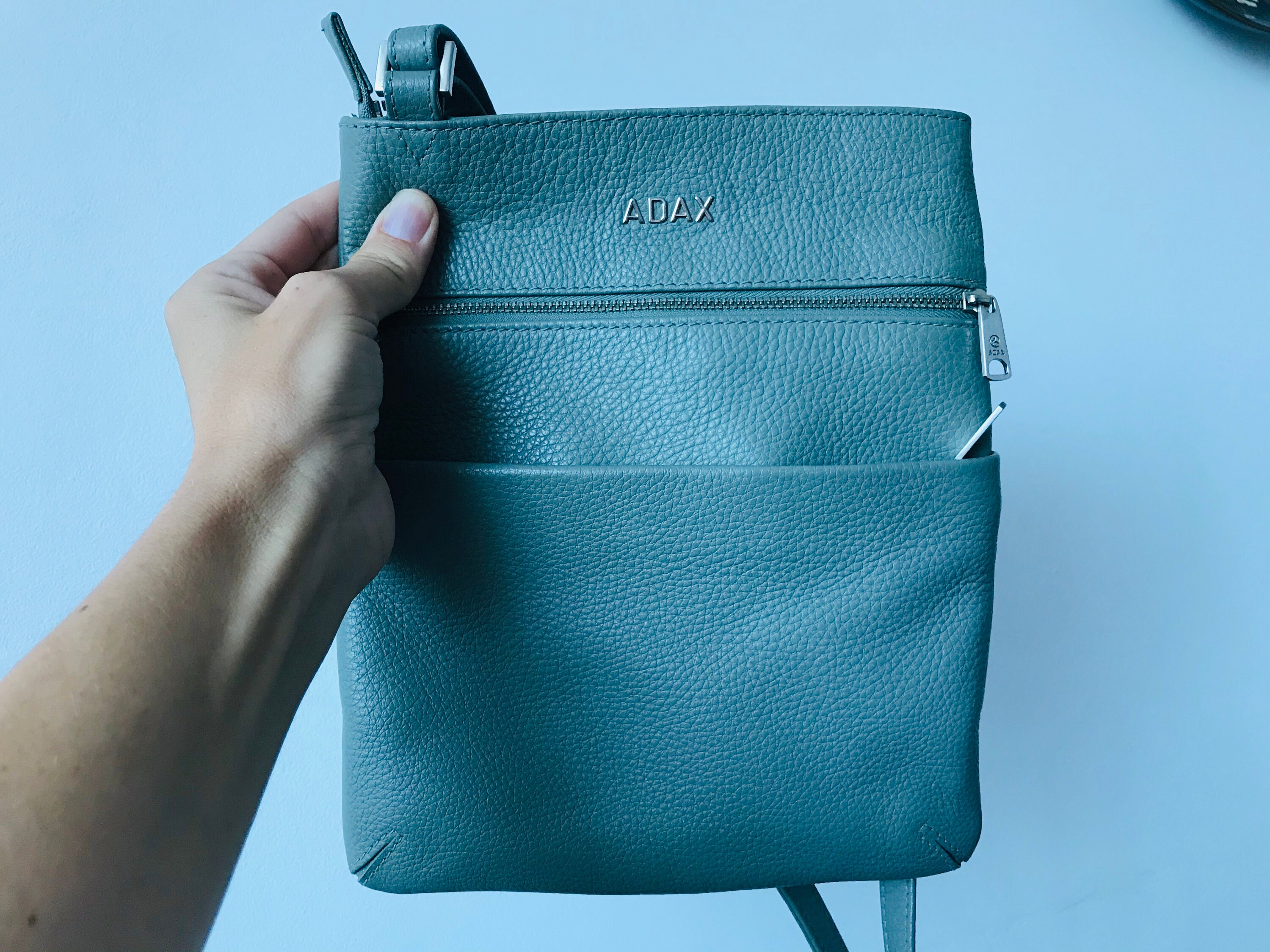 Adax genuine leather crossbody bag Gray Adax genuine leather | Etsy