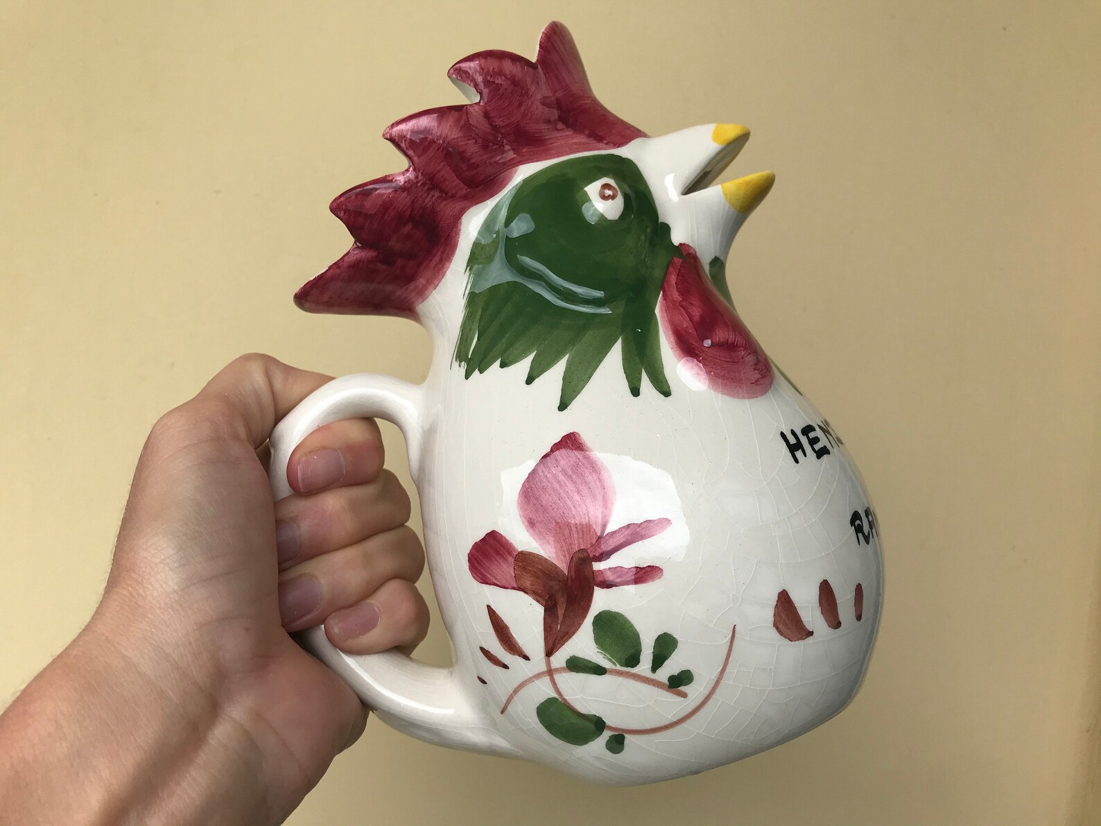 Vintage Handpainted Rooster Pitcher Jug Vintage Jug Cock - Etsy