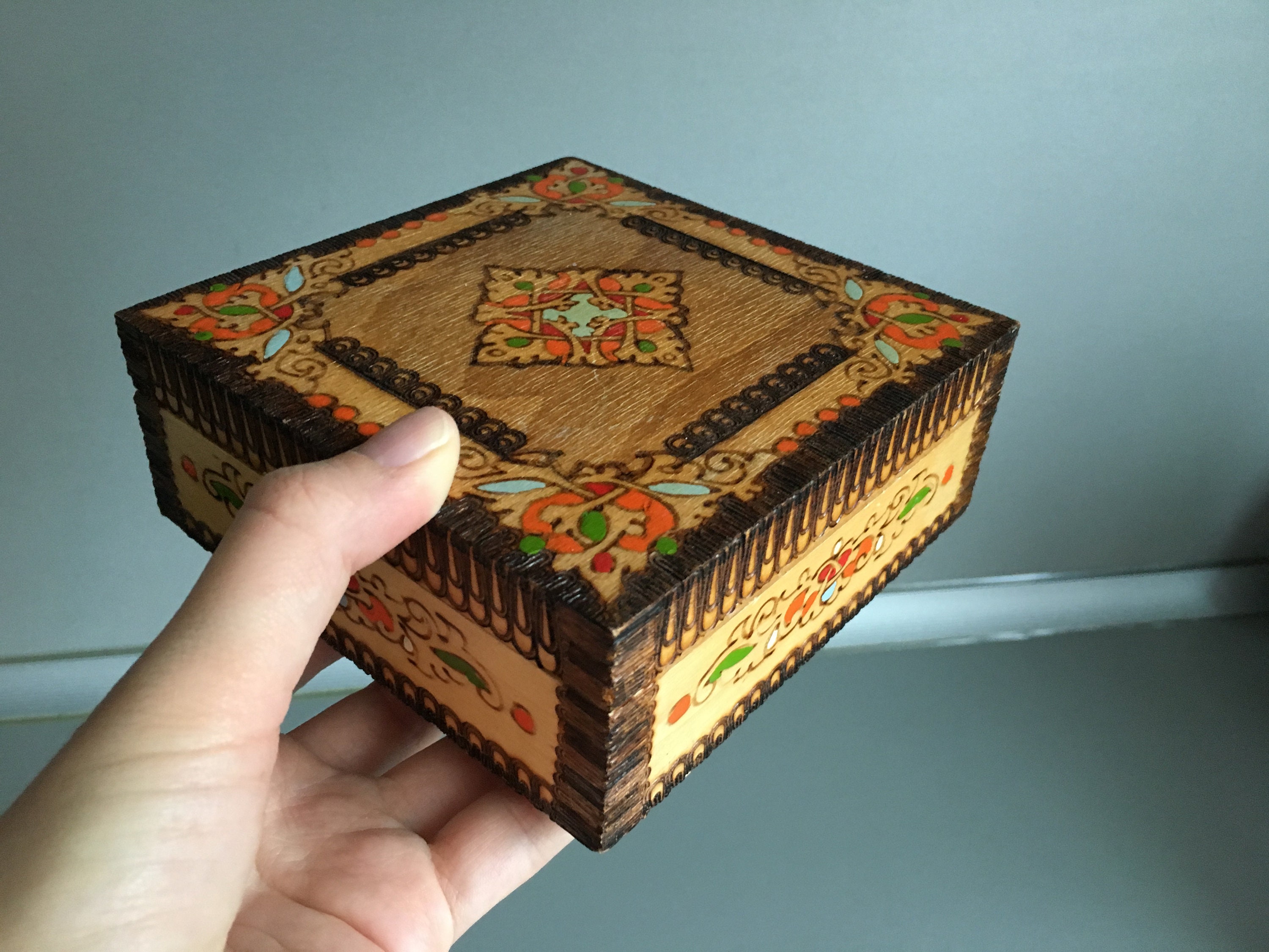 Vintage Pyrography Box Vintage Wooden Box Vintage Handmade - Etsy