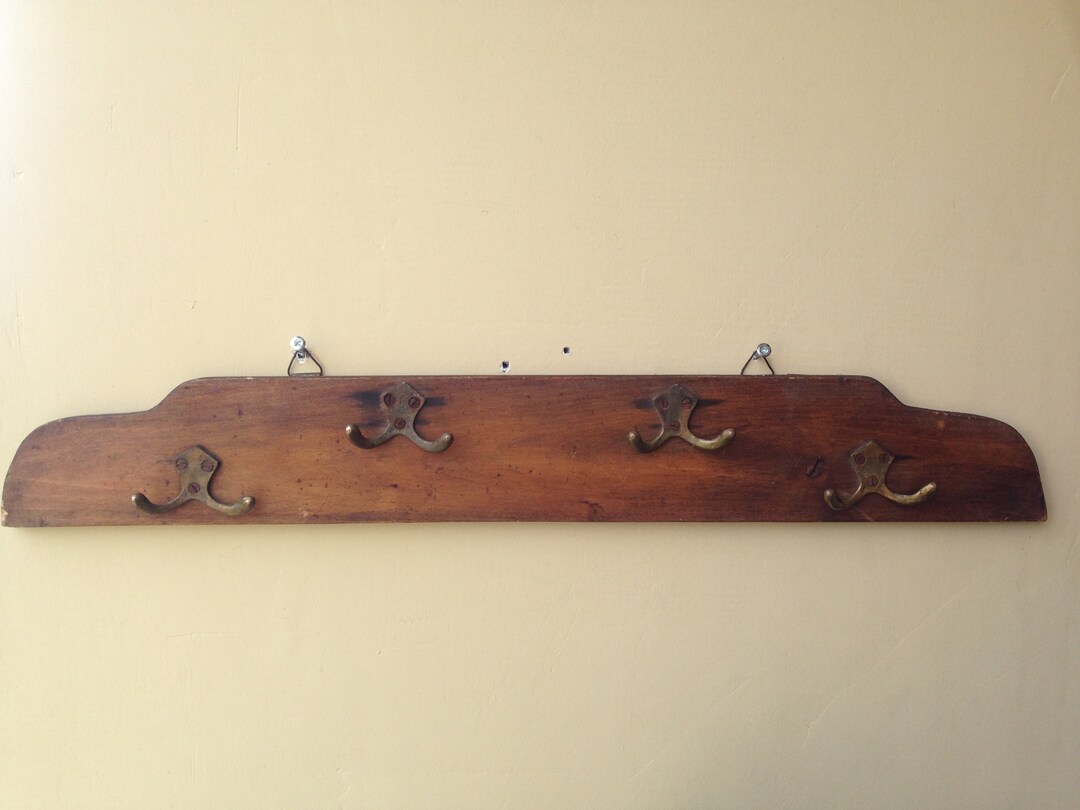 Vintage Wooden Clothes Hanger - Wooden Wall Hanger - Antique Coat Rack ...