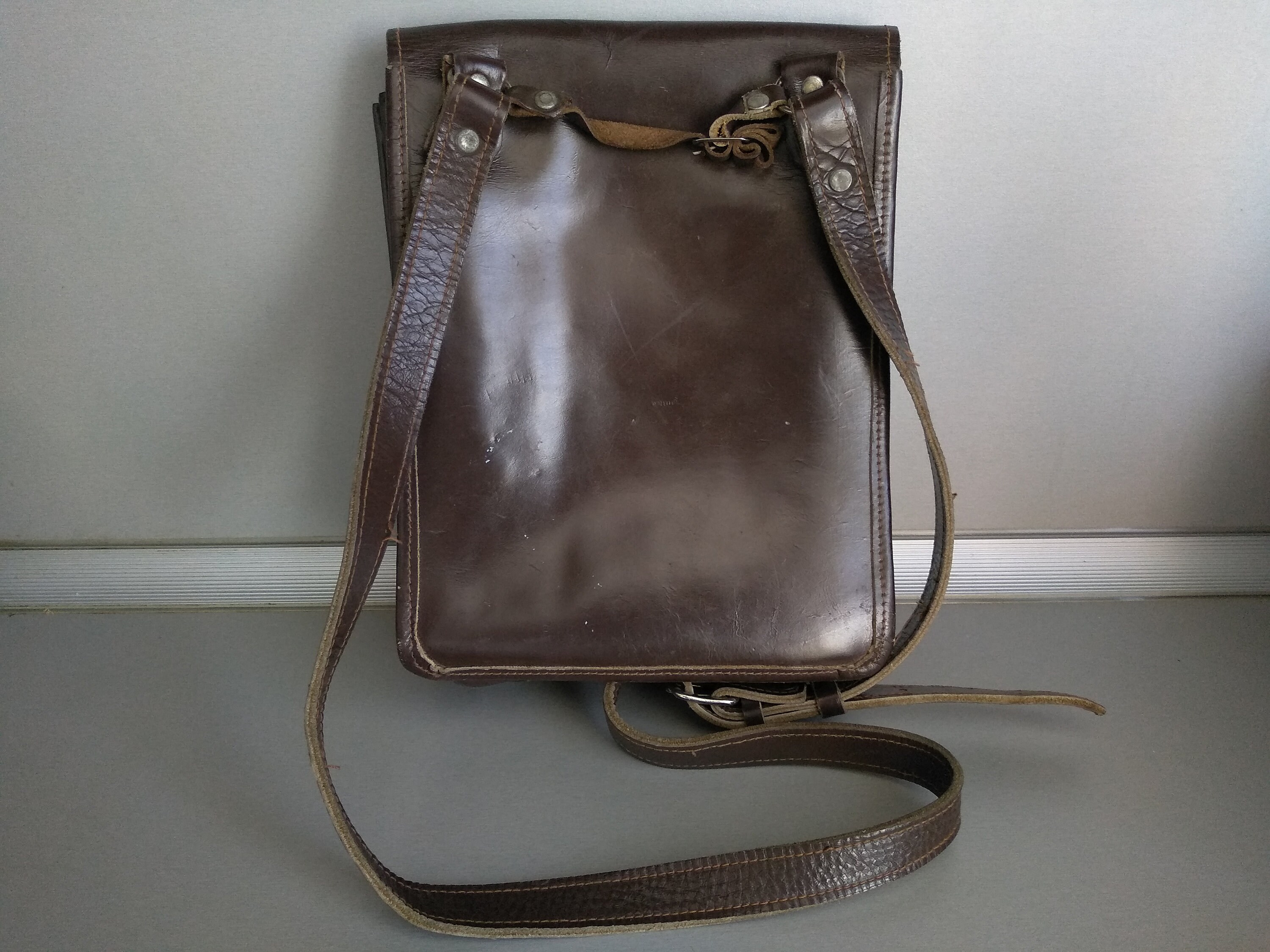 Vintage genuine leather military bag Military officer | Etsy