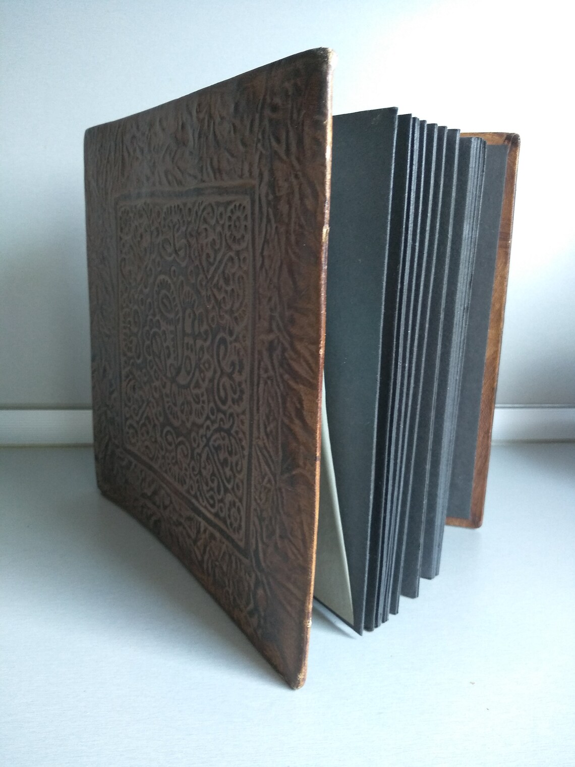 Genuine Leather Photo Album - Embossed Photo Album - Leather Scrapbook ...