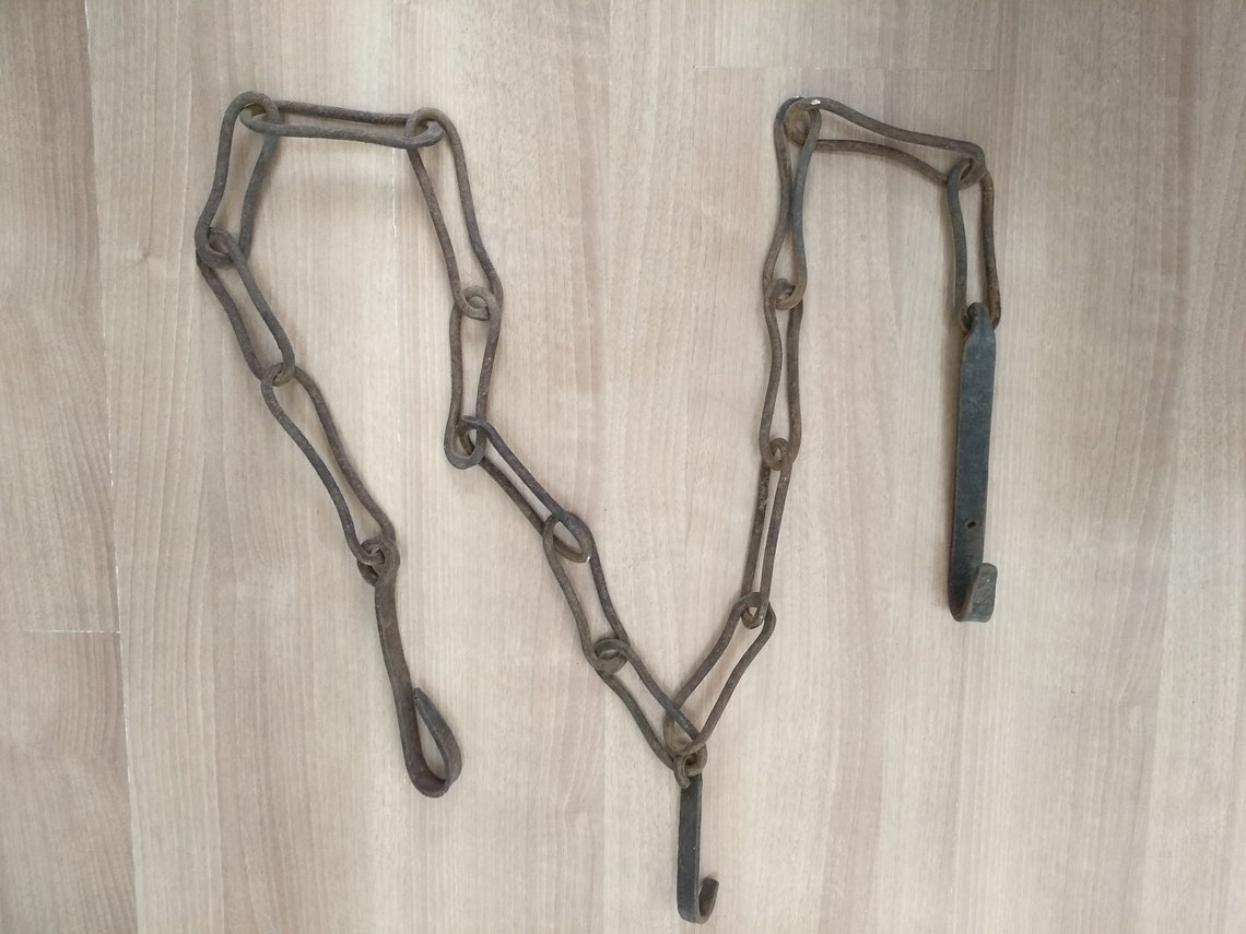 Antique Hand Forged Chain Rustic Decor Rare Hand Forged | Etsy