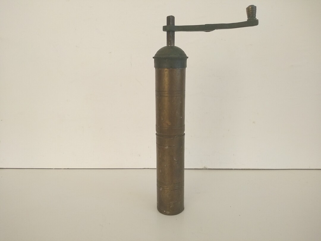 Antique Brass Grinder - Vintage Brass Turkish Coffee Mill - Retro Home ...