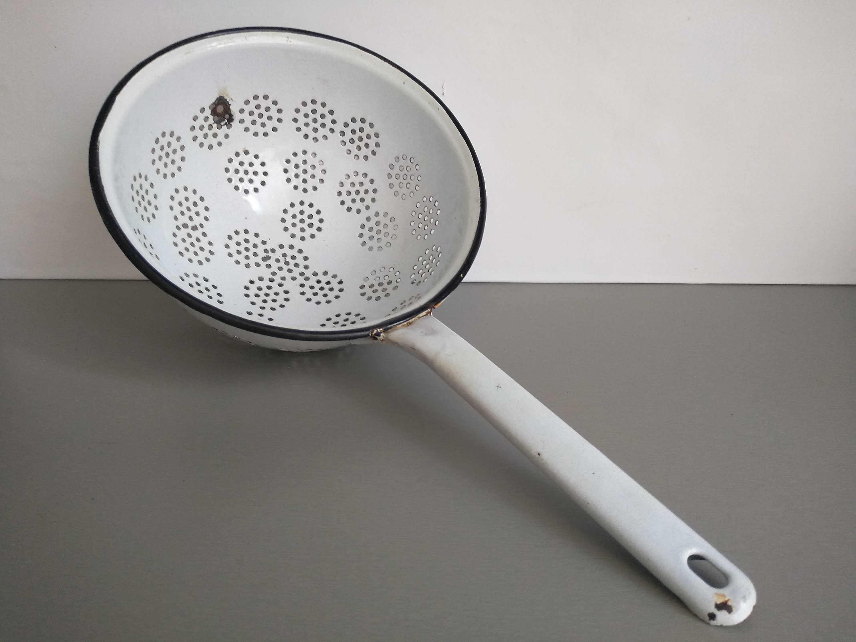 Vintage Colander - Vintage Colander Kitchen Enamel - Old Sieve ...