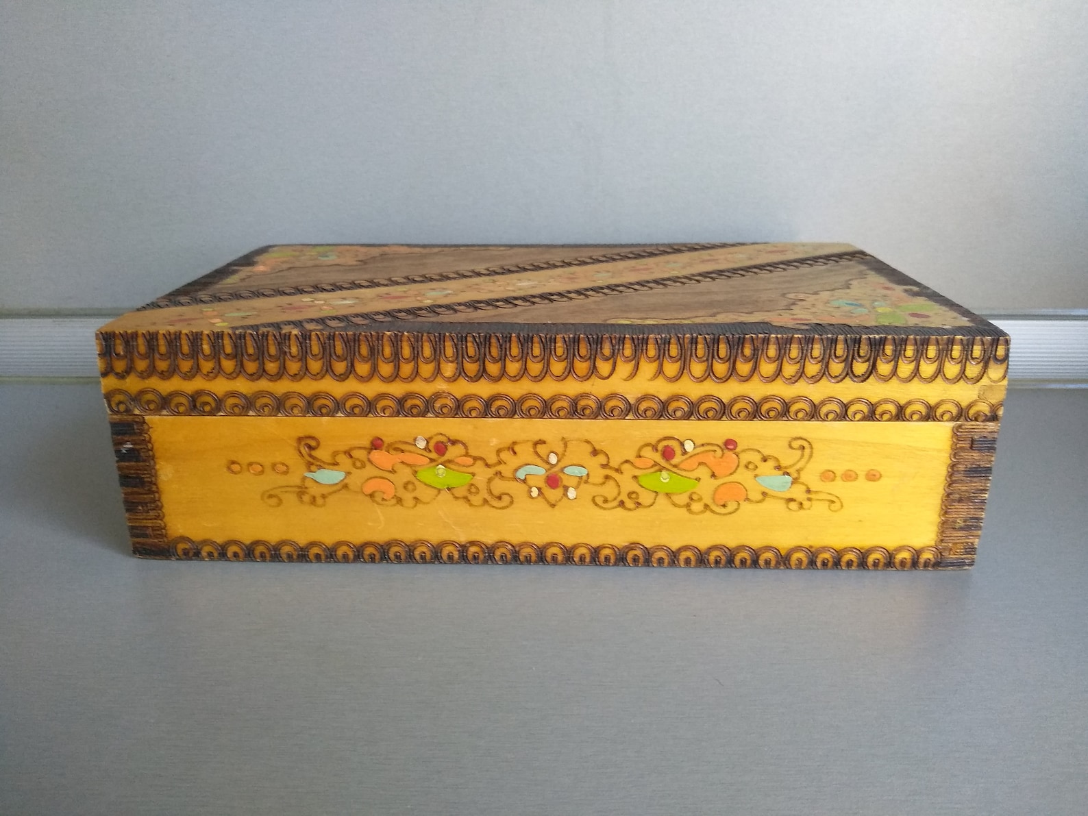 Vintage Pyrography Box Vintage Wooden Box Vintage Handmade | Etsy