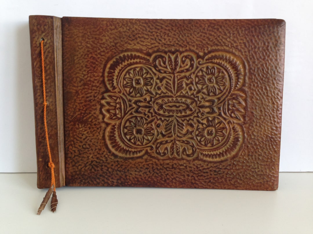 Genuine Embossed Leather Photo Album - Large Embossed Photo Album ...
