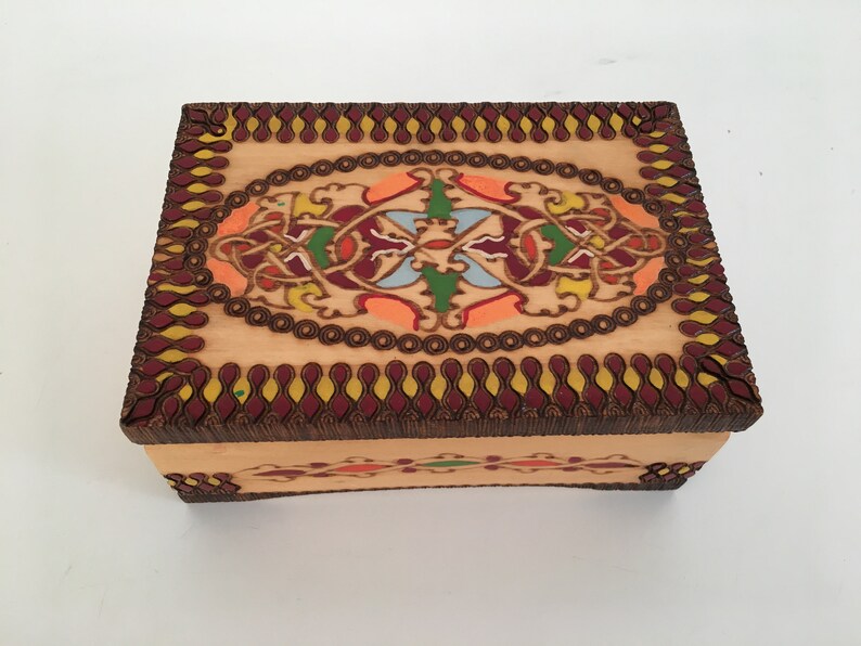 Vintage Pyrography small box Vintage wooden box Vintage | Etsy