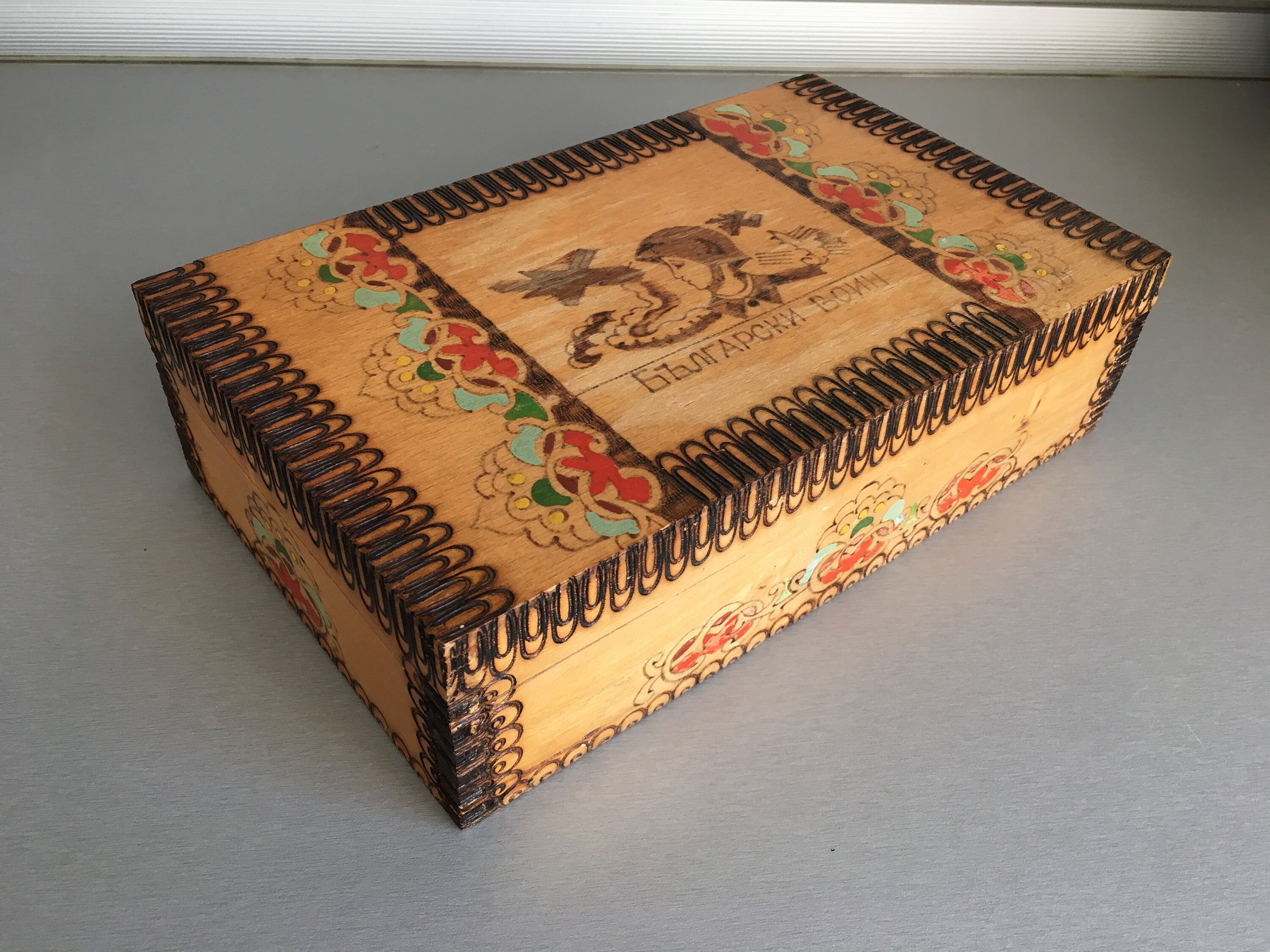 Vintage Wooden Pyrography Box - Etsy