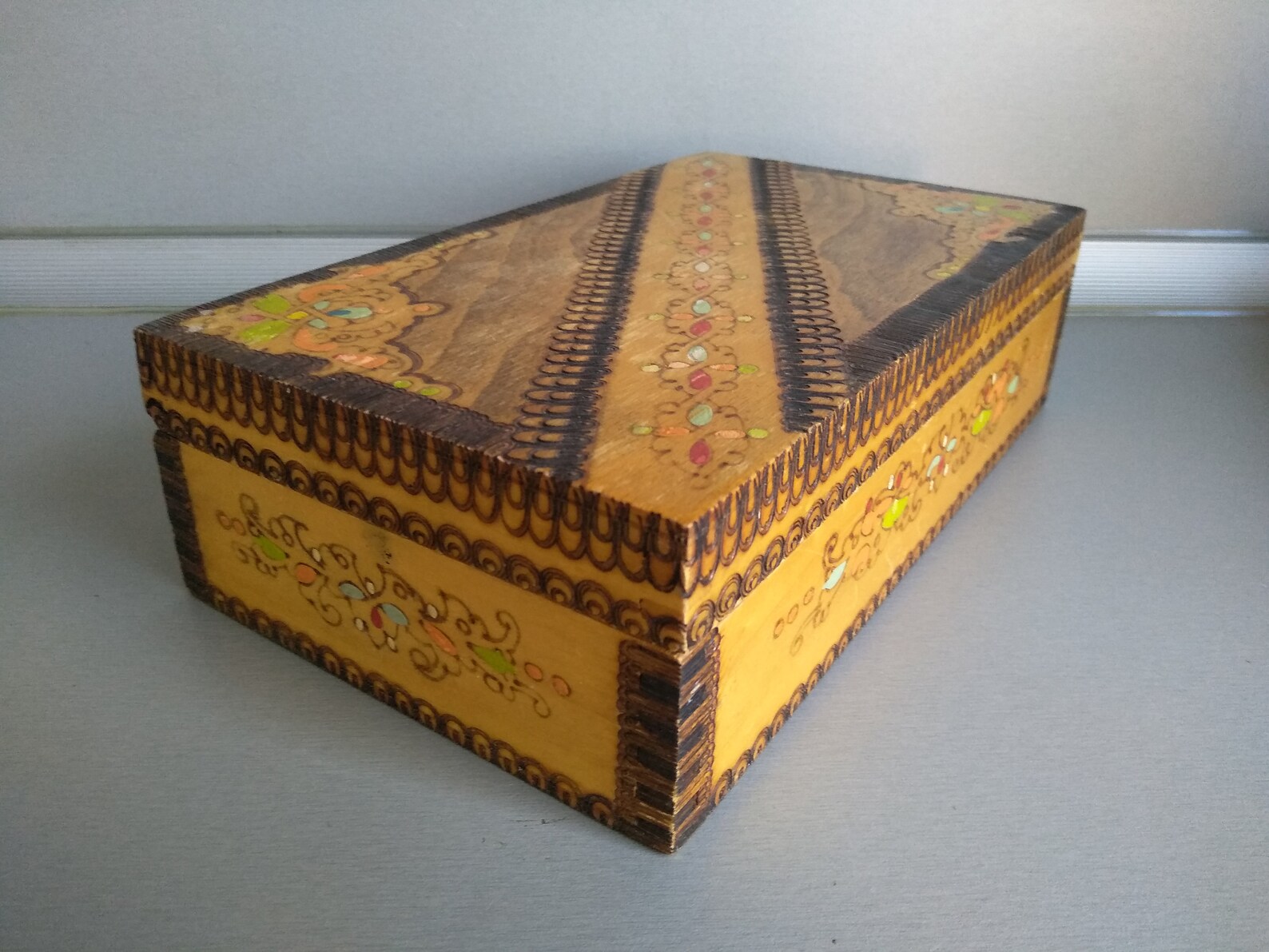 Vintage Pyrography Box Vintage Wooden Box Vintage Handmade | Etsy