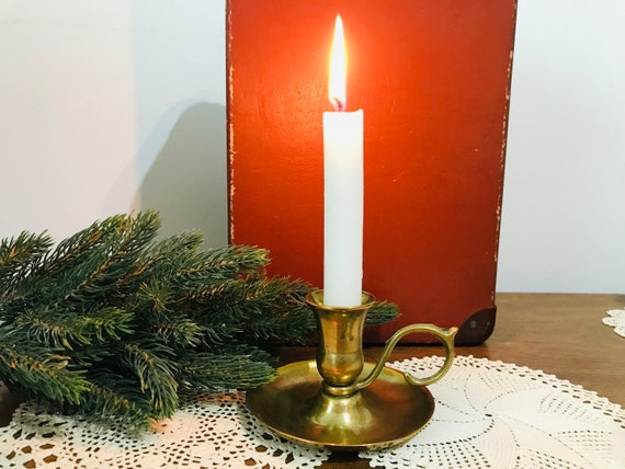 Vintage Brass Candlestick With Handle Vintage Brass - Etsy