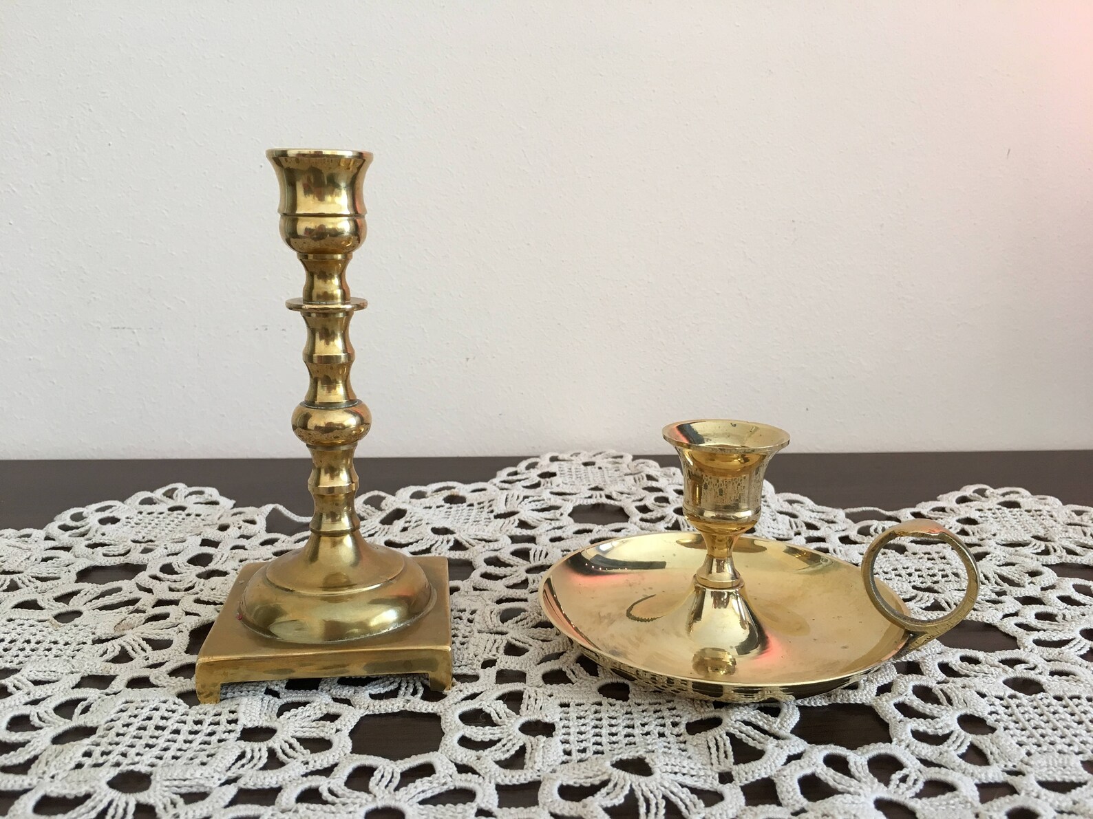 Vintage brass Candlestick Table Centerpiece Decoration | Etsy