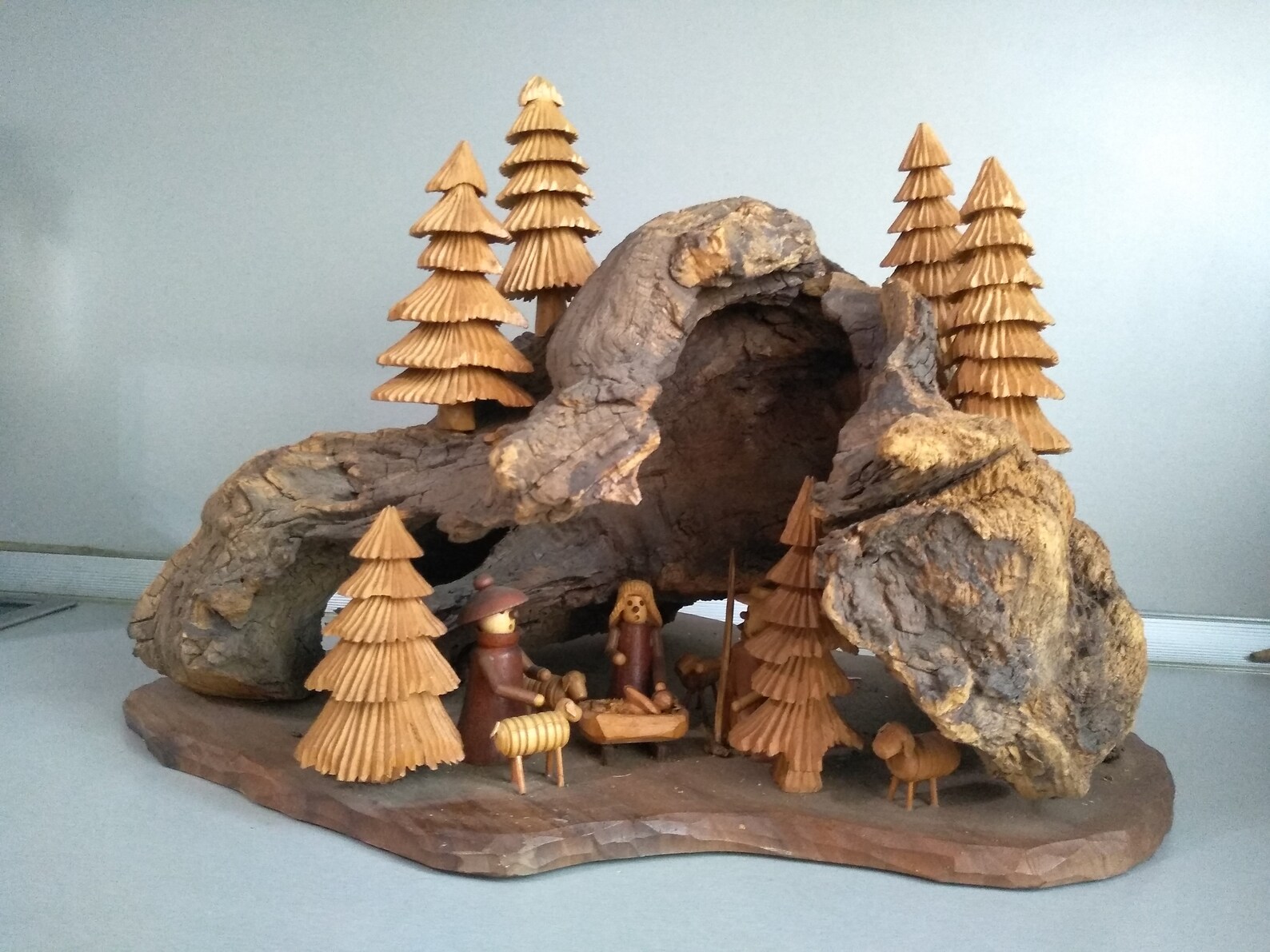 Vintage Unique Nativity - Christmas Nativity Scene - Wood Stable for ...