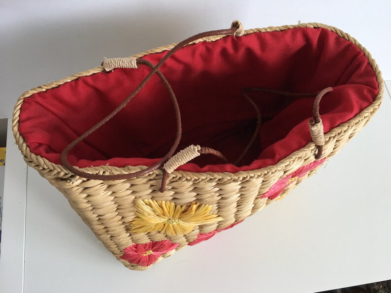 Vintage Straw Bag Straw basket Summer carrycot bag Beach | Etsy