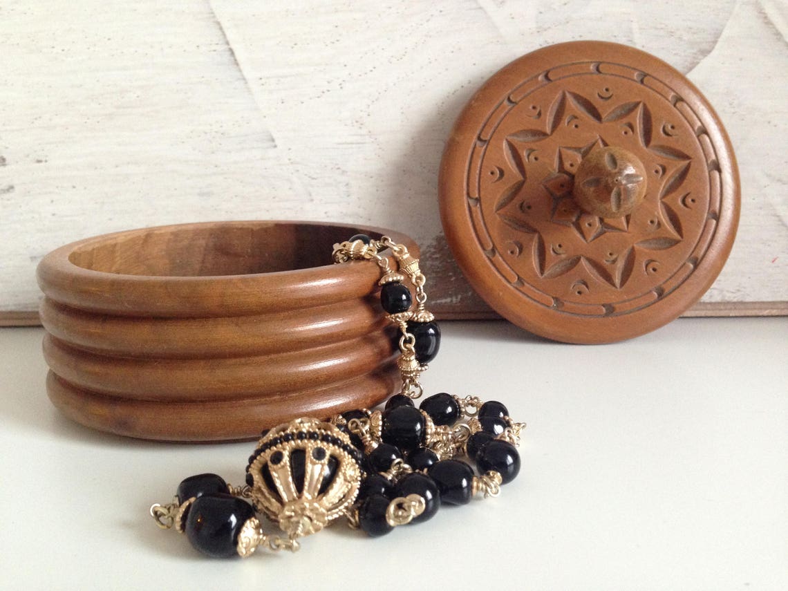 Round Wooden Box Vintage Handmade Round Wooden Box Wooden - Etsy