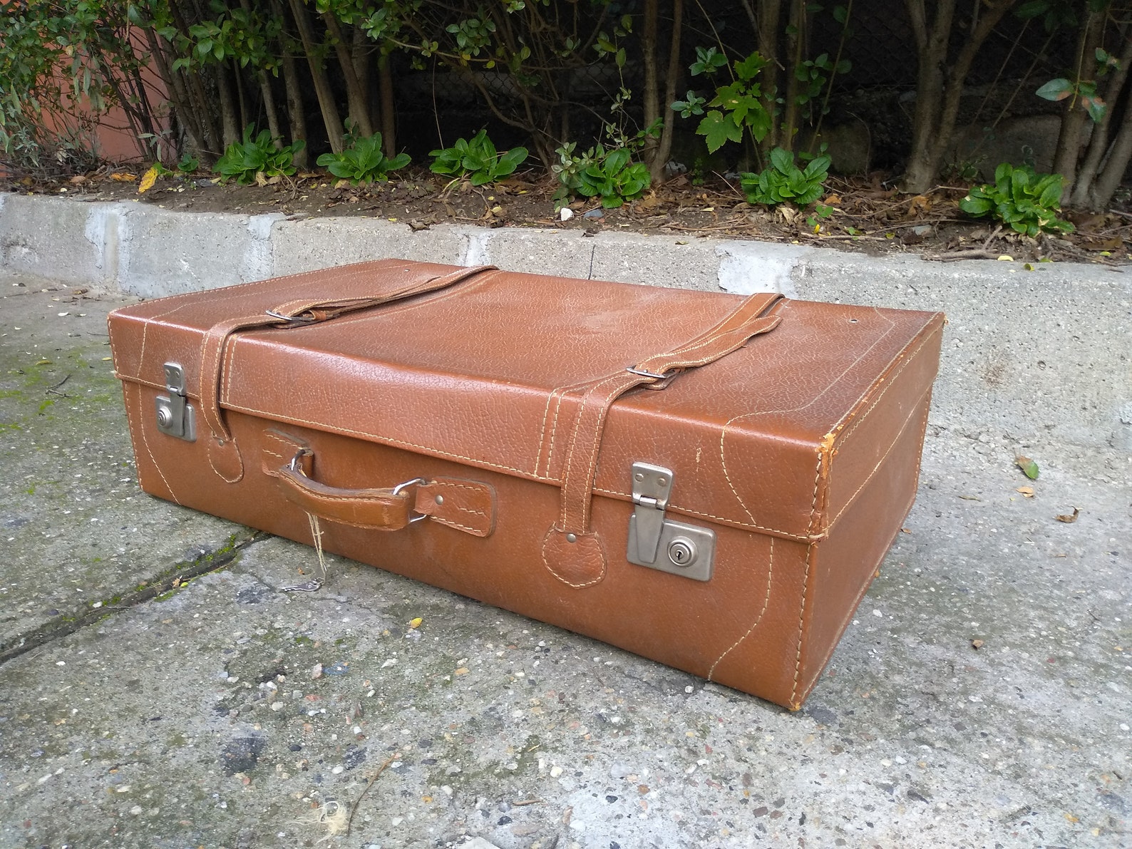 Antique Genuine Leather Suitcase Vintage French Leather | Etsy