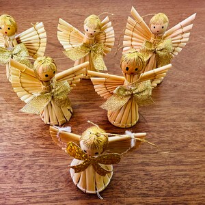 Set of 6 Straw Angel Ornament - Handmade Straw Angels - (11) - Etsy