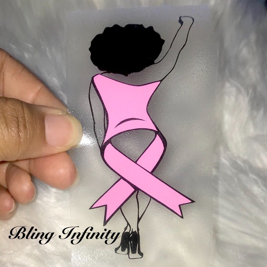 Ribbon Awareness Diva 2 Layered Color Vinyl Decal, Mug Decal, Wine ...