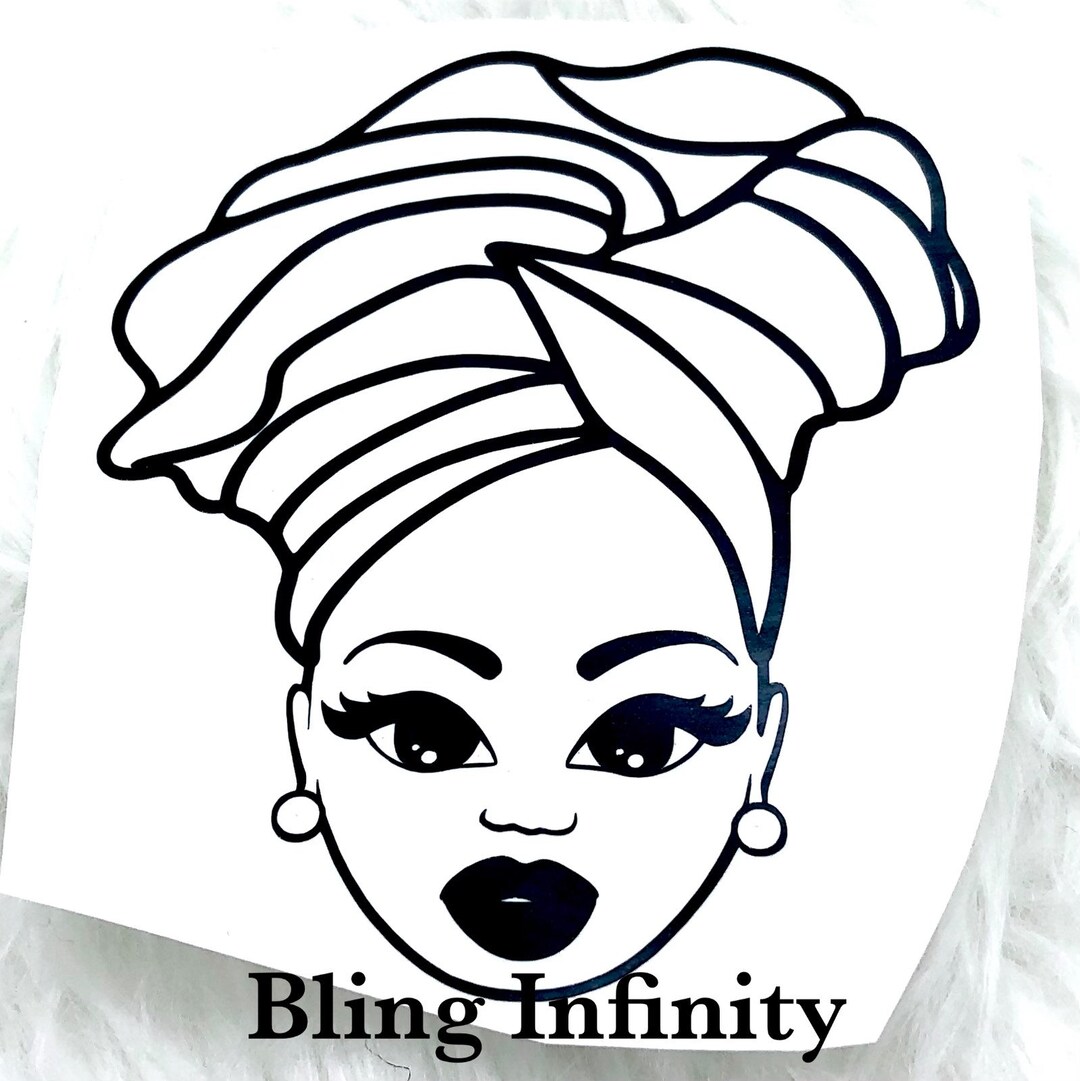 Meena Headwrap Decal, Mug Decal, Glass Decal, Decal, Tumbler Decal, Car ...