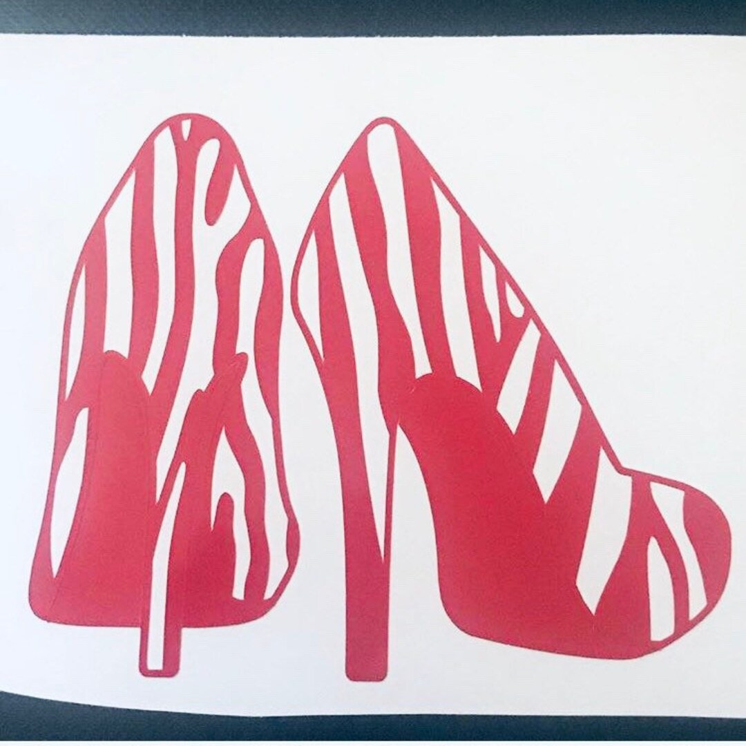 ZEBRA PRINT Heels Vinyl Decal, Mug Decal, Wine Glass Decal, YETI Decal ...