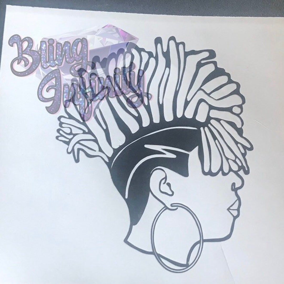 MOHAWK LOCS DIVA Vinyl Decal Mug Decal Glass Decal Car Decal Vinyl ...