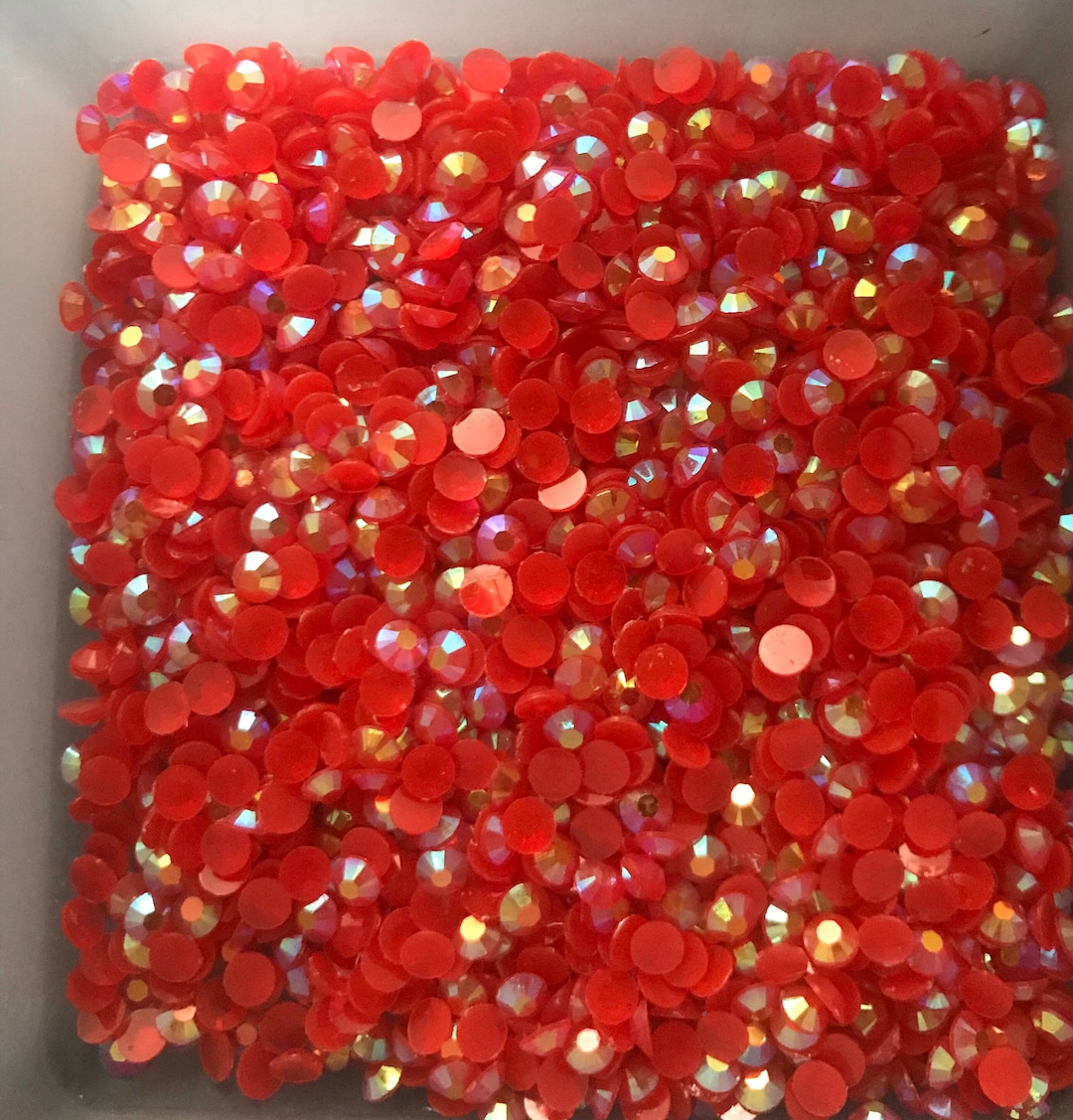 RED (siam) AB RESIN Jelly Rhinestones, Flatback Non Hotfix, 1000 Pcs ...