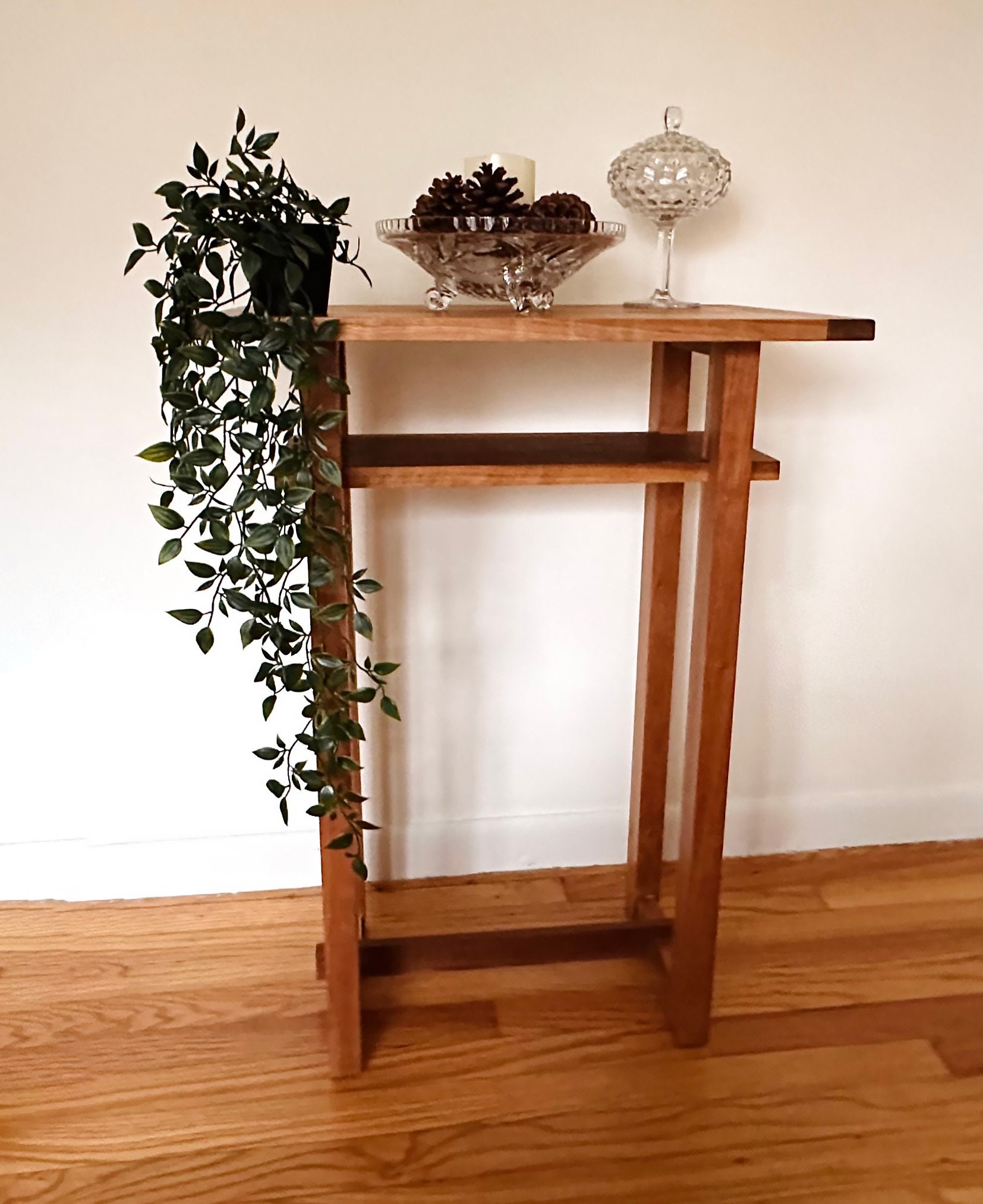 Solid Wood End Table, Narrow Console Table, Entrance Table, Living Room ...
