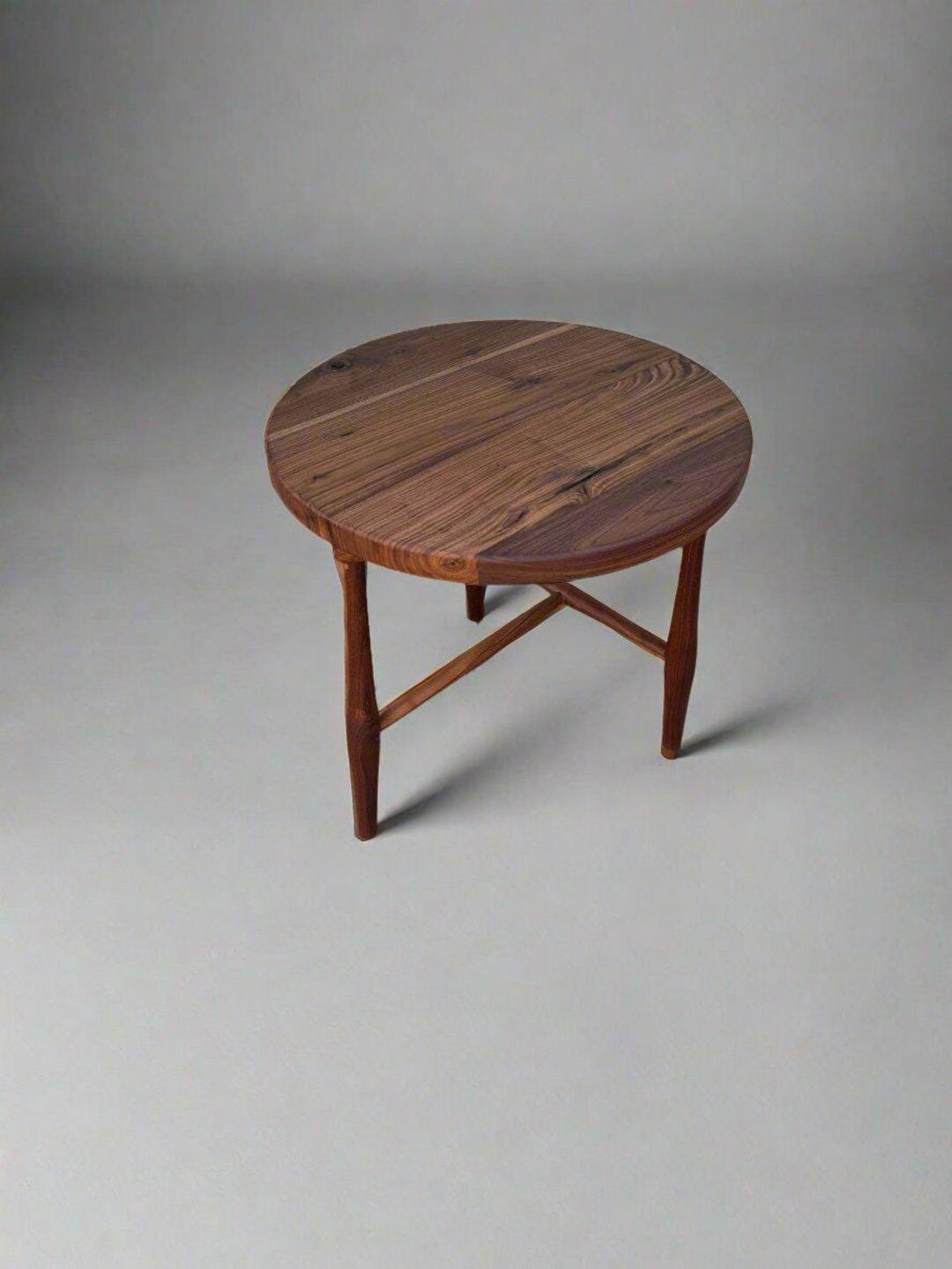 Handmade Solid Walnut Round End Table: Traditional Wood Accent Table - Etsy