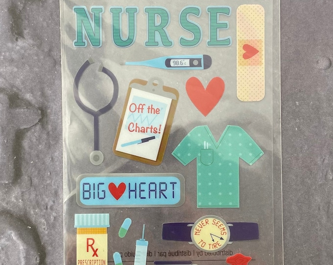 NURSE Sticker | Stethoscope Band Aid Rx Needle Sticker | Scrubs RN LPN ...