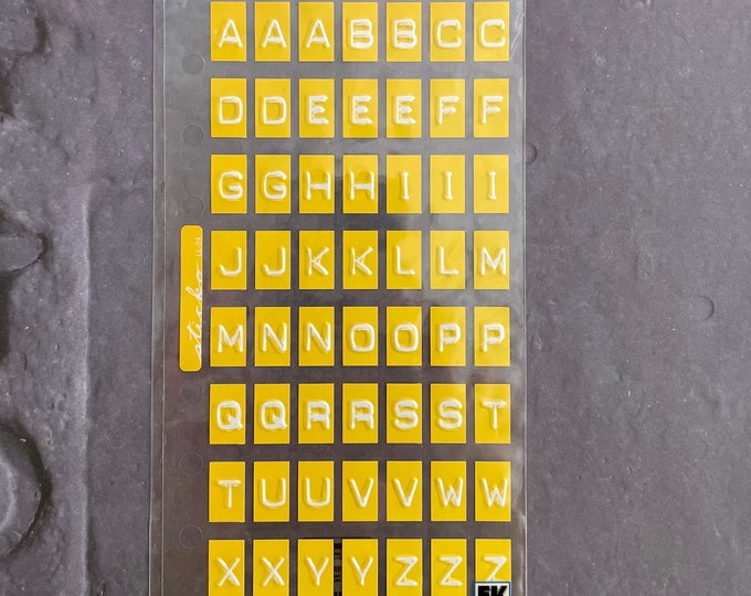 YELLOW Alphabet Sticker | Typewriter Scrapbook Letters Stickers | Abcs ...