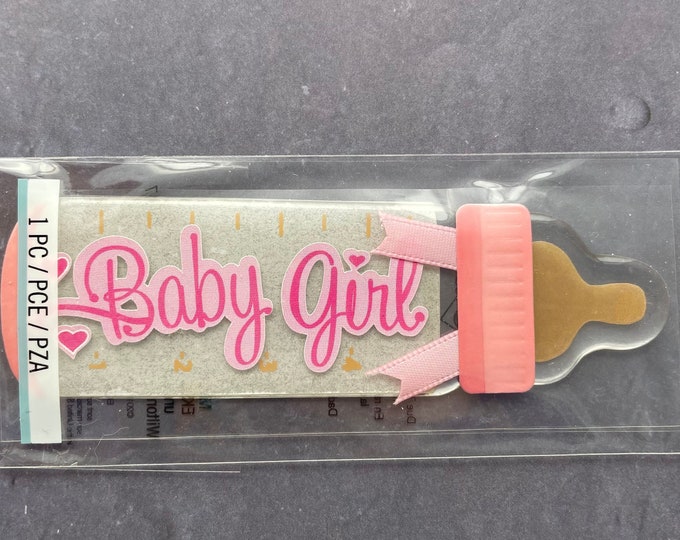 3D BABY BOTTLE Girl Embellishment | Newborn Baby's 1st Year | Pink Baby ...